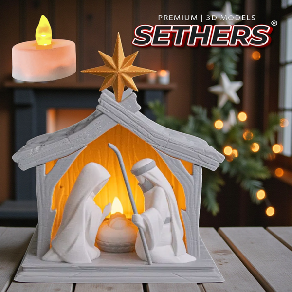 Nativity Tea Light | Christmas Decor | | 3D Printer Model Files