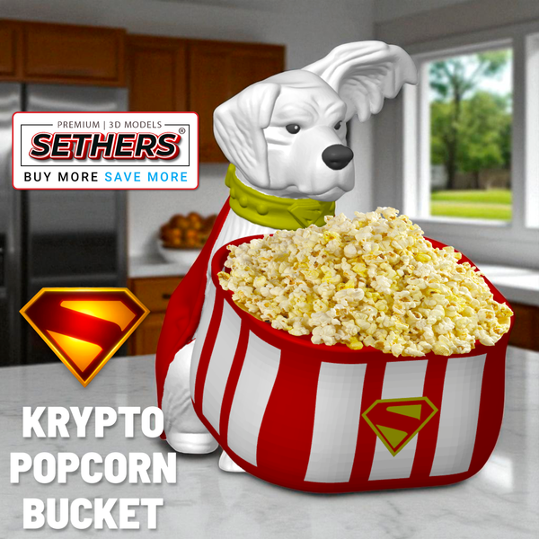 Krypto Popcorn Bucket | Superman James Gunn | 3D Printing Models
