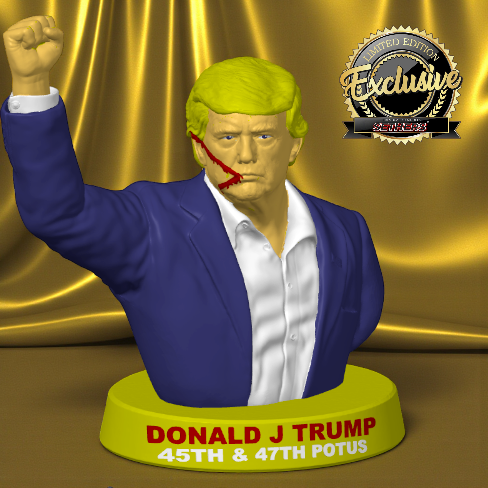 President Donald J. Trump Fist Raised Diorama | 3D Printer Model Files