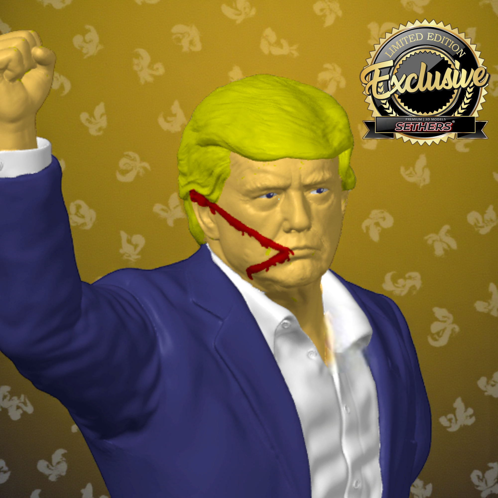 President Donald J. Trump Fist Raised Diorama | 3D Printer Model Files