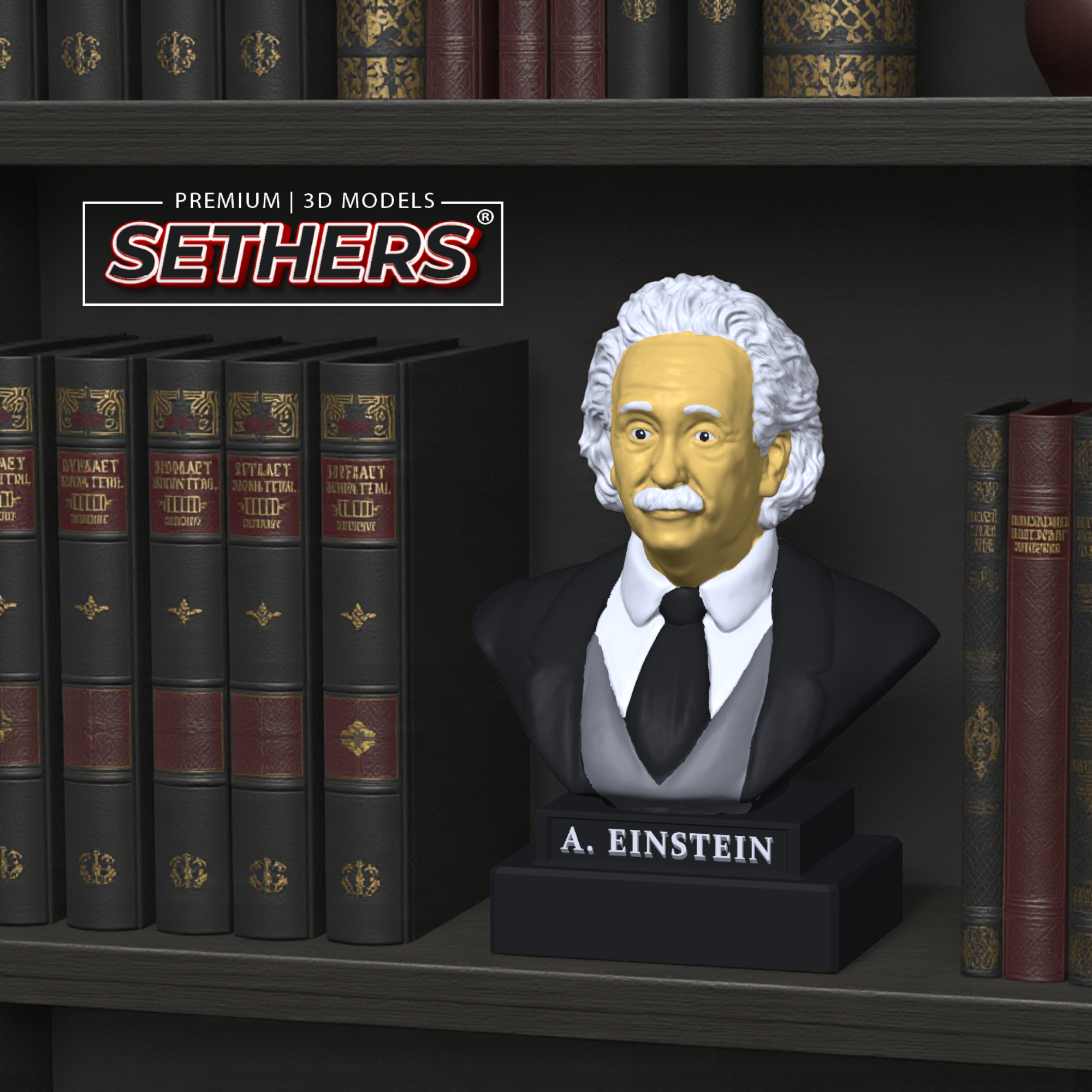 Albert Einstein Bust Sculpture | 3D Printer Model Files