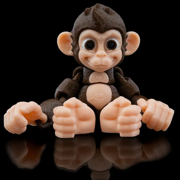 Baby Chimp Monkey | Articulated Print In Place | 3D Printer Model File