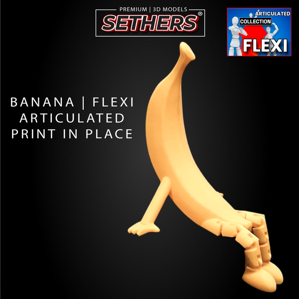 Banana | Flexi Print In Place Articulated | 3D Printer Model Files