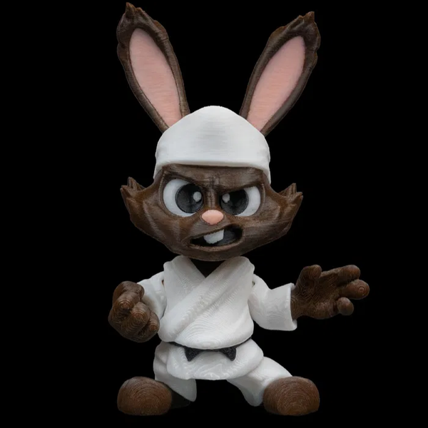 Bunny Karate | Optional Keychain | Articulated | 3D Printer Model File
