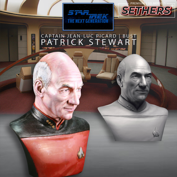 Captain Picard | Star Trek | Patrick Stewart |3D Printing STL Model Fi
