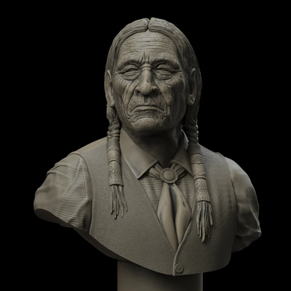 Cheyenne Elder Chief Indian Bust | Wild West | 3D Printer Model Files