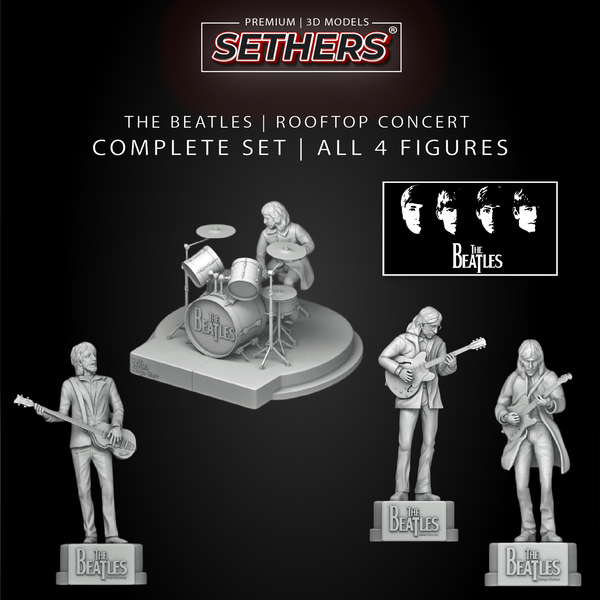 Complete Set of 4 | Rooftop Concert | The Beatles | 3D Printer Model F