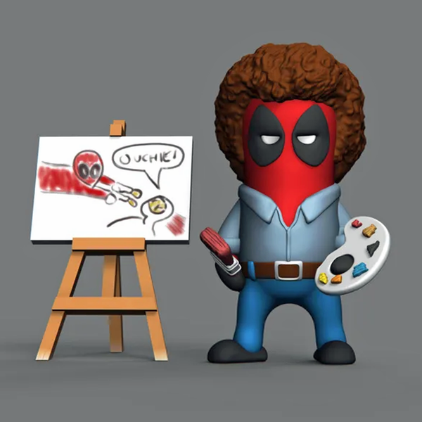 Deadpool Bob Ross Mini Figures | 3D Printer Model Files