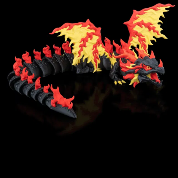 Fire Wing Dragon | Articulated Print in Place | 3D Printer Model Files