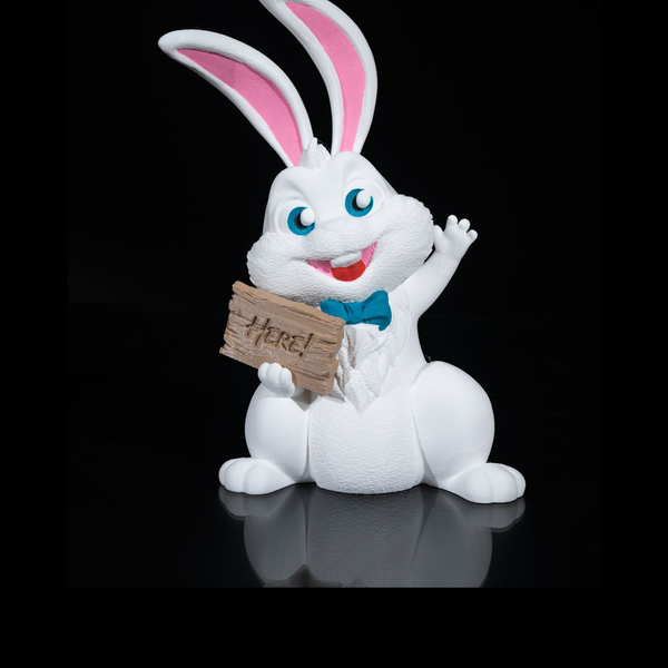 Here! Bunny Sign | 3D Printer Model Files