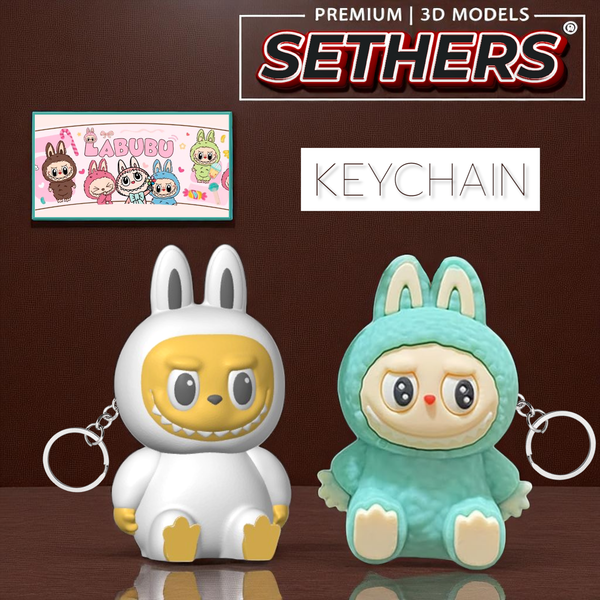 Sitting Keychain | Labubu the Monsters | 3D Printing STL Models