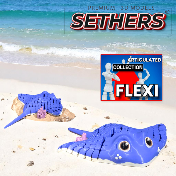Manta Ray | Articulated Flexi Print-In-Place | 3D Printing Model Files