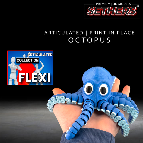 Octopus | Articulated Print in Place | 3D Printer Model Files