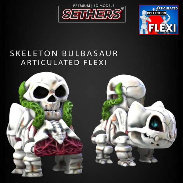 Skeleton Bulbasaur | Flexi Articulated | 3D Printer Model Files