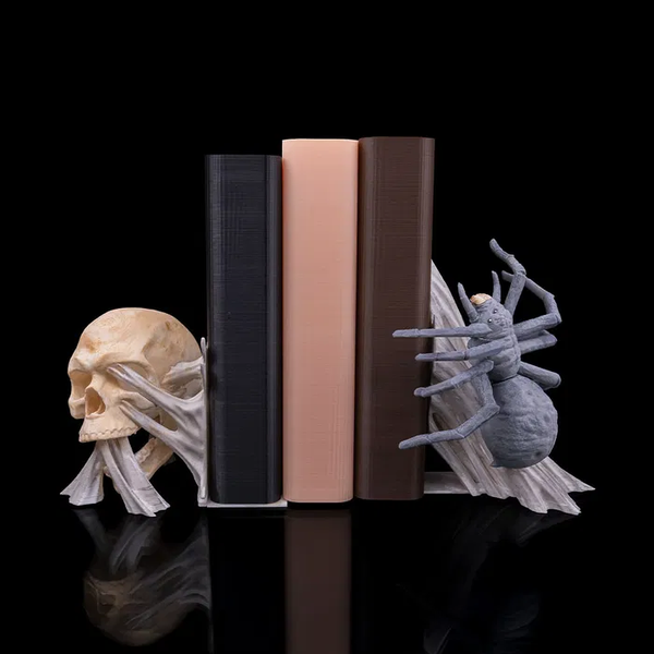 Skull vs Spider Bookend | 3D Printer Model Files