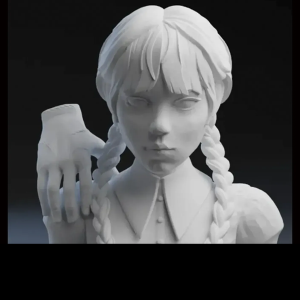 Wednesday Addams with Thing Bust | 3D Printer Model Files