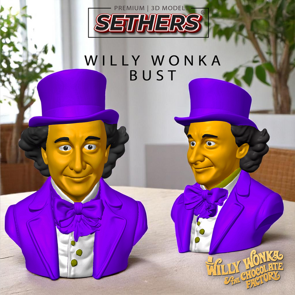 Willy Wonka Bust | Best 3D Printing Model STL Files at Sethers