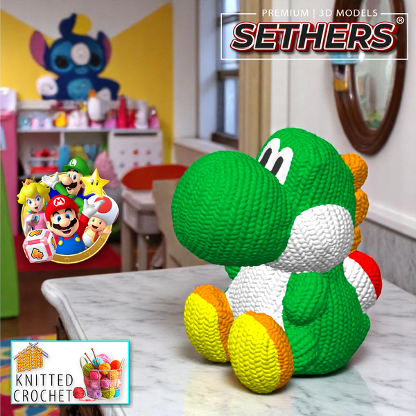 Yoshi Knitted Crochet Super Mario Brothers | 3D Printer Model Files